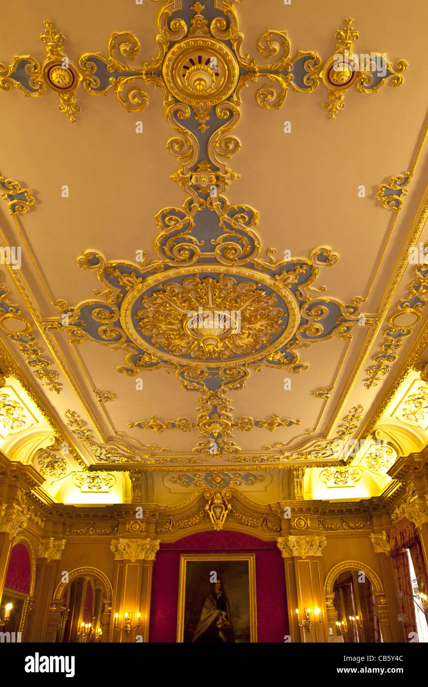 Ornate Ceiling in Country House Stock Photo - Alamy
