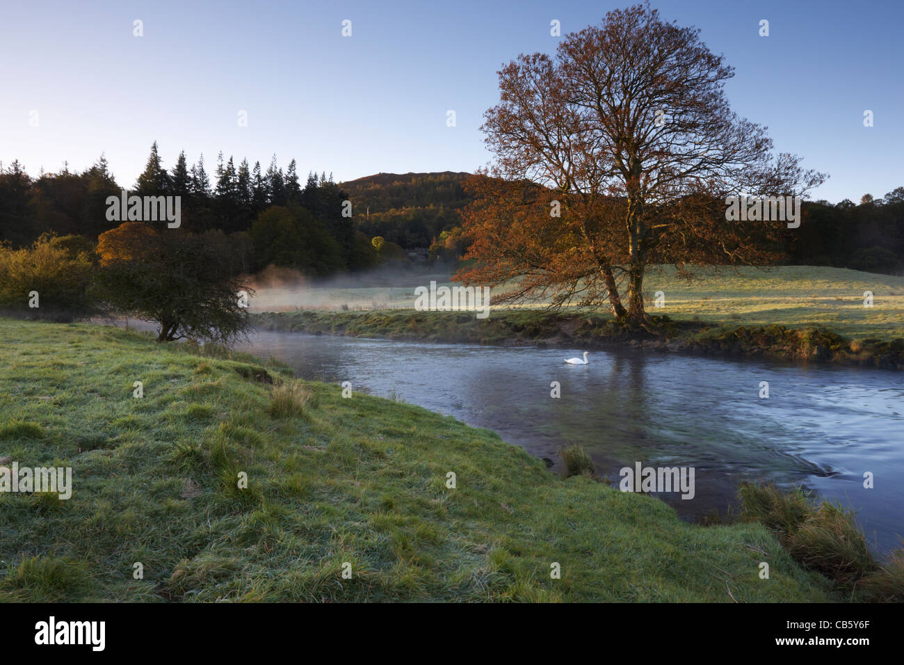 An October view of the River Brathay near Elterwater in the Lake ...