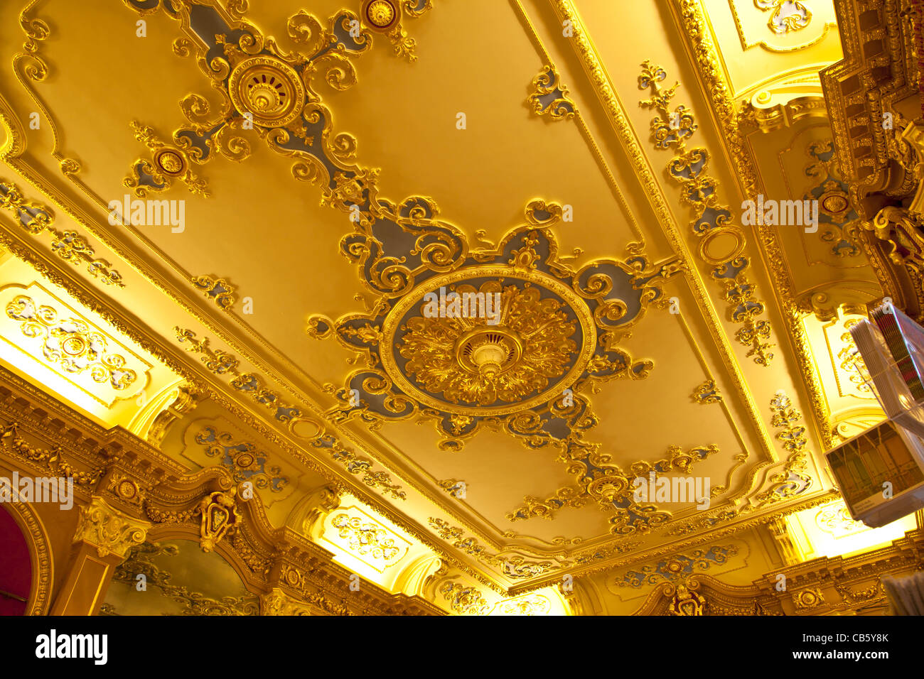 Ornate Ceiling in Country House Stock Photo - Alamy