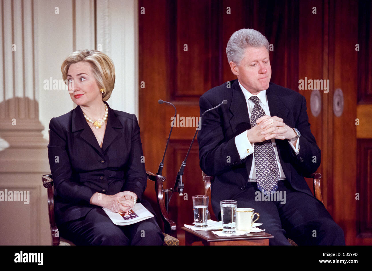President and Mrs. Clinton attend the Millennium evening lecture on ...