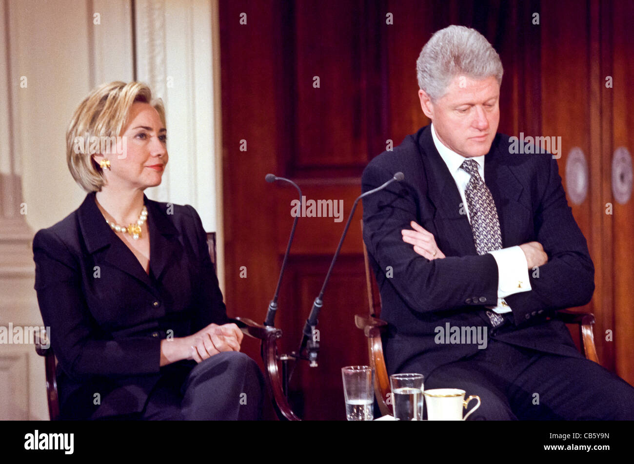 President and Mrs. Clinton attend the Millennium evening lecture on ...