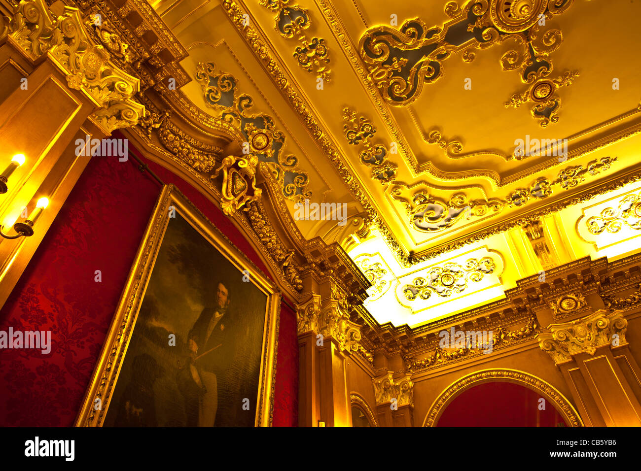 Ornate Ceiling in Country House Stock Photo - Alamy