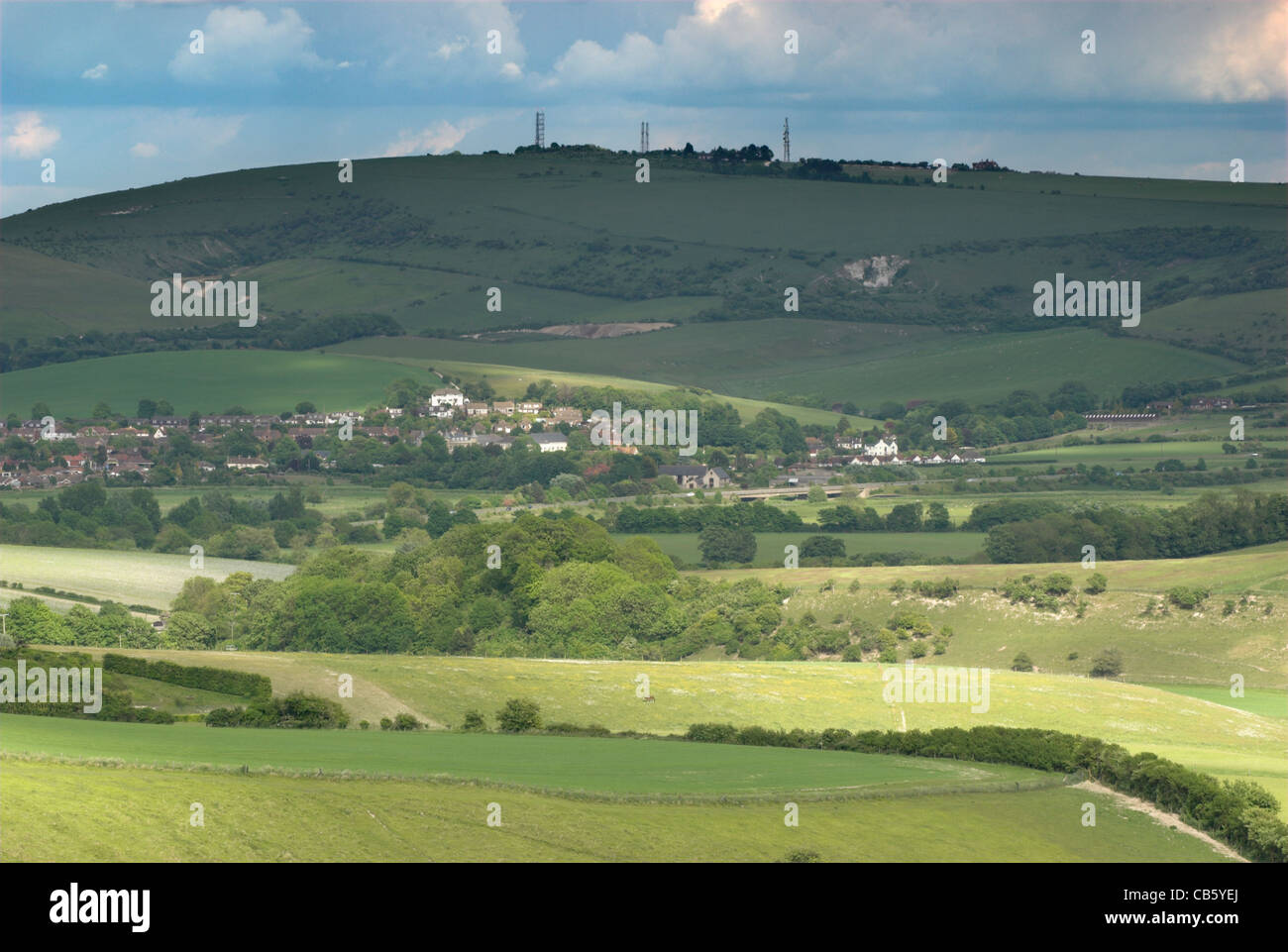 A view of the South Downs from the picturesque Steyning Bowl in West ...