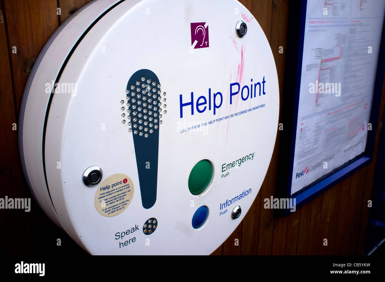 Help Point at train station Stock Photo - Alamy
