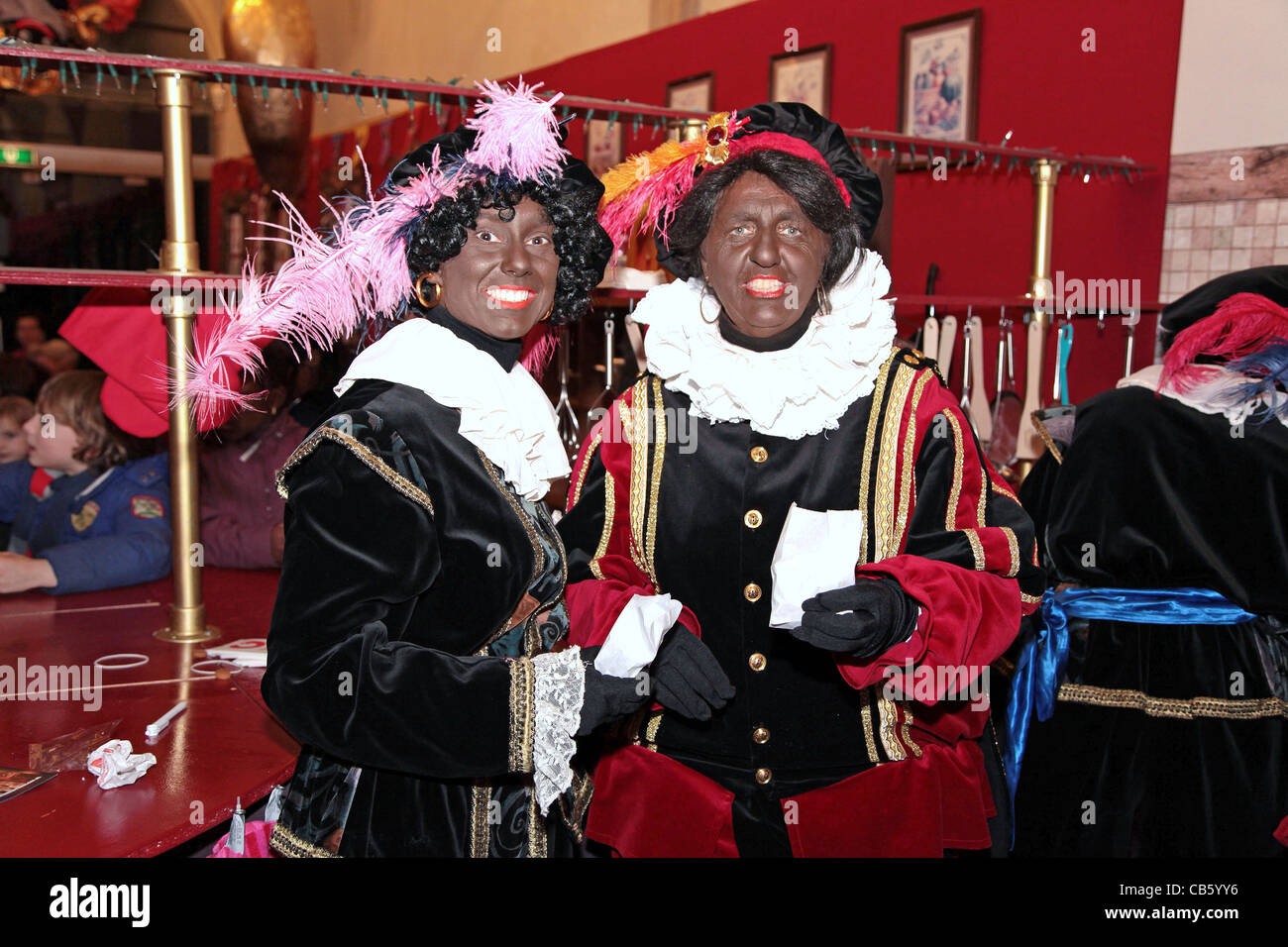 Two Zwarte Pieten in The Netherlands Stock Photo - Alamy