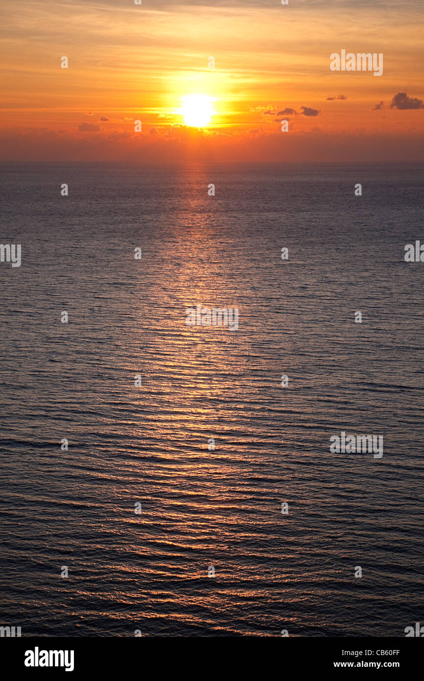 Sunset over the sea in Cyprus Stock Photo - Alamy