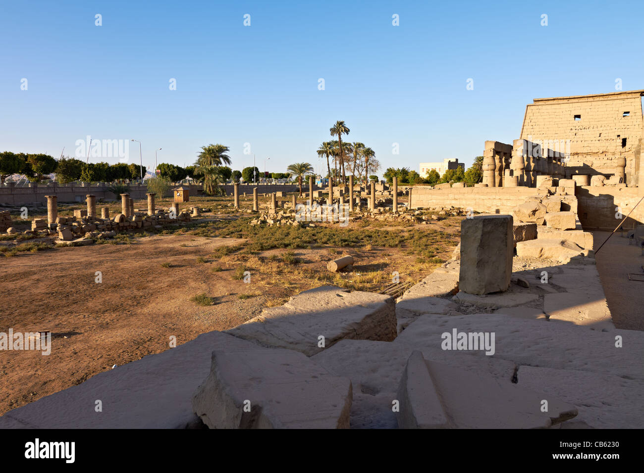 Architectural detail of ancient Luxor Temple in Egypt at dawn Stock ...