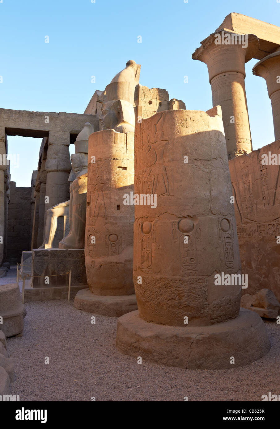 Architectural detail of ancient Luxor Temple in Egypt at dawn Stock ...