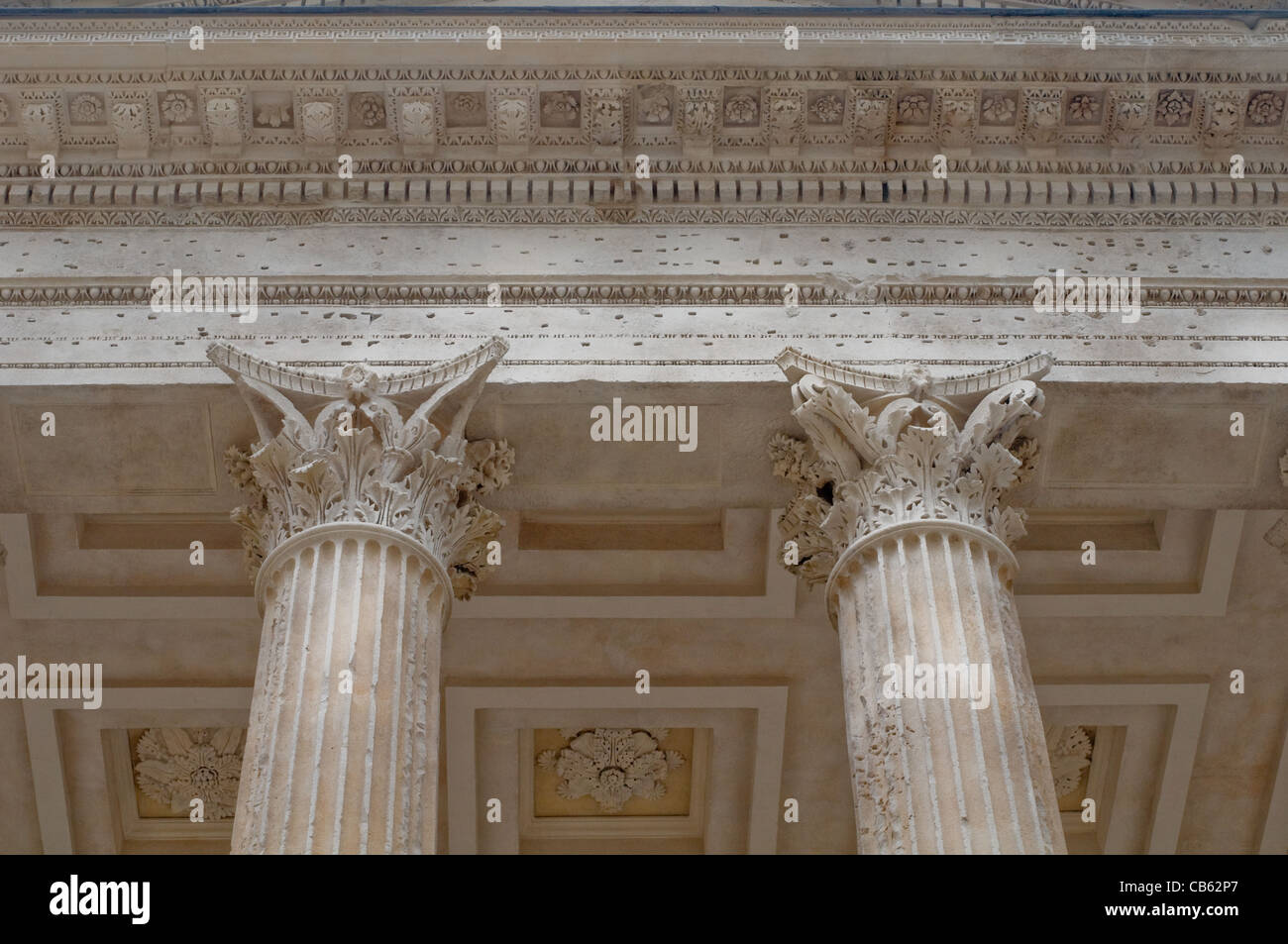 Maison Carree temple of the roman era in Nimes Languedoc France Stock ...