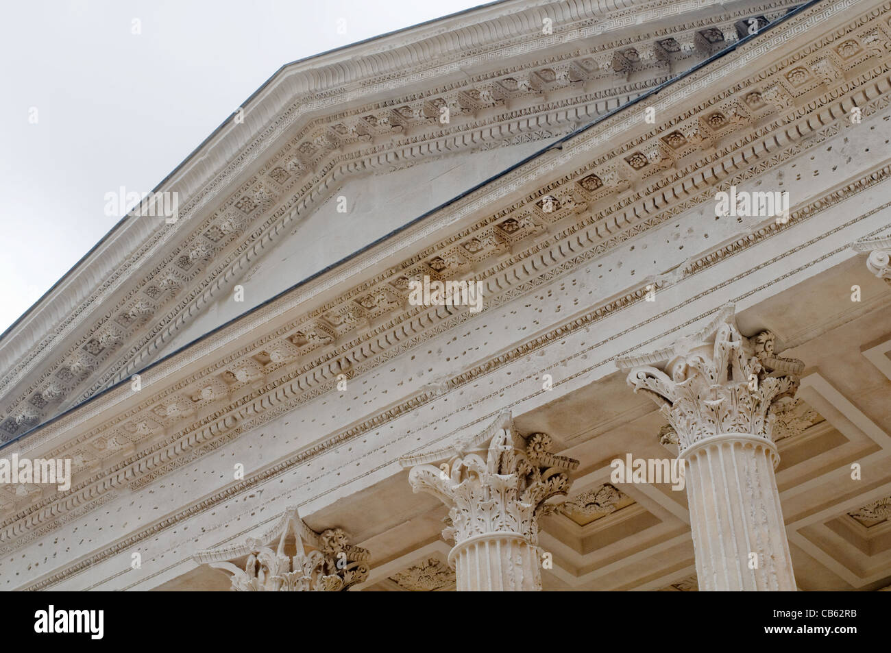 Maison Carree temple of the roman era in Nimes Languedoc France Stock ...