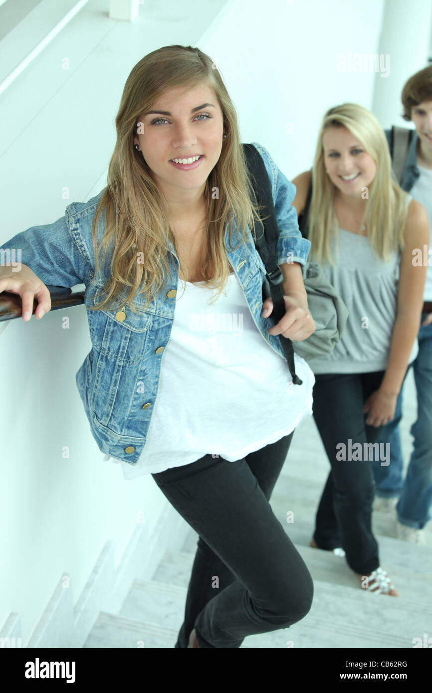 students in stairs Stock Photo - Alamy