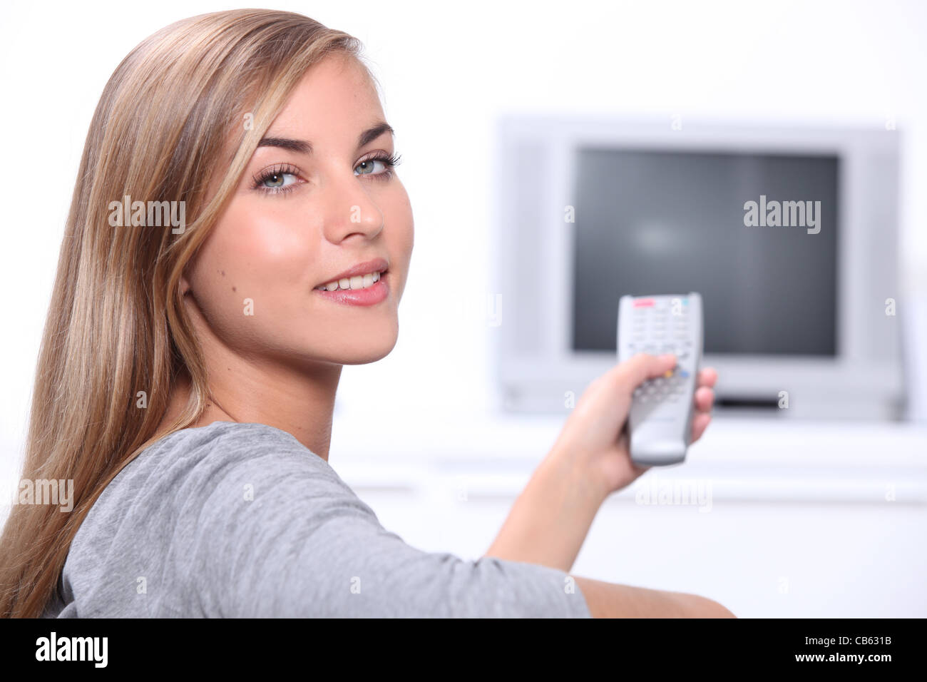 teenager watching TV Stock Photo - Alamy