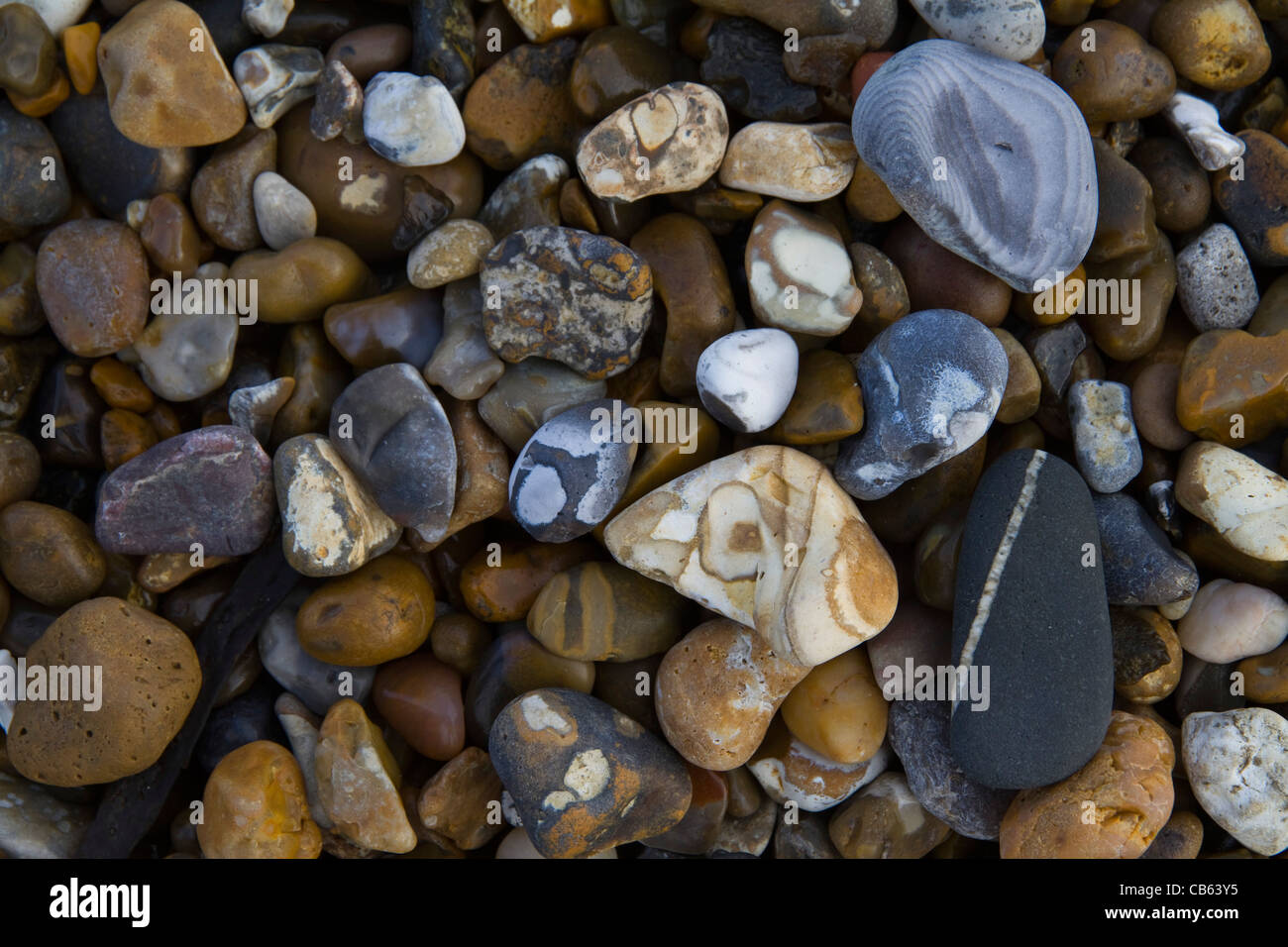 Colourful pebbles with a variety of patterns Stock Photo - Alamy