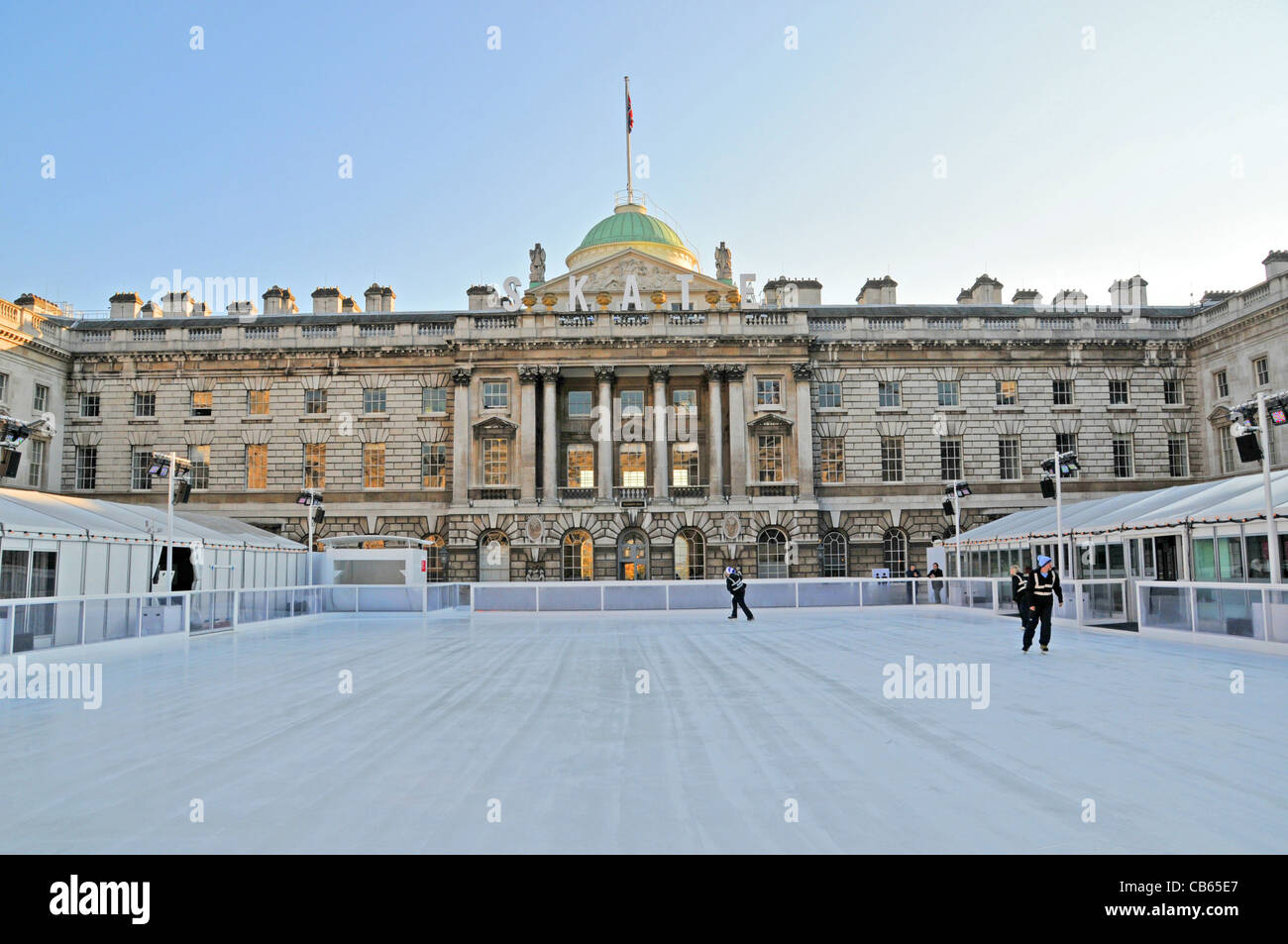 Somerset House Skate Ice skating Christmas London Stock Photo - Alamy