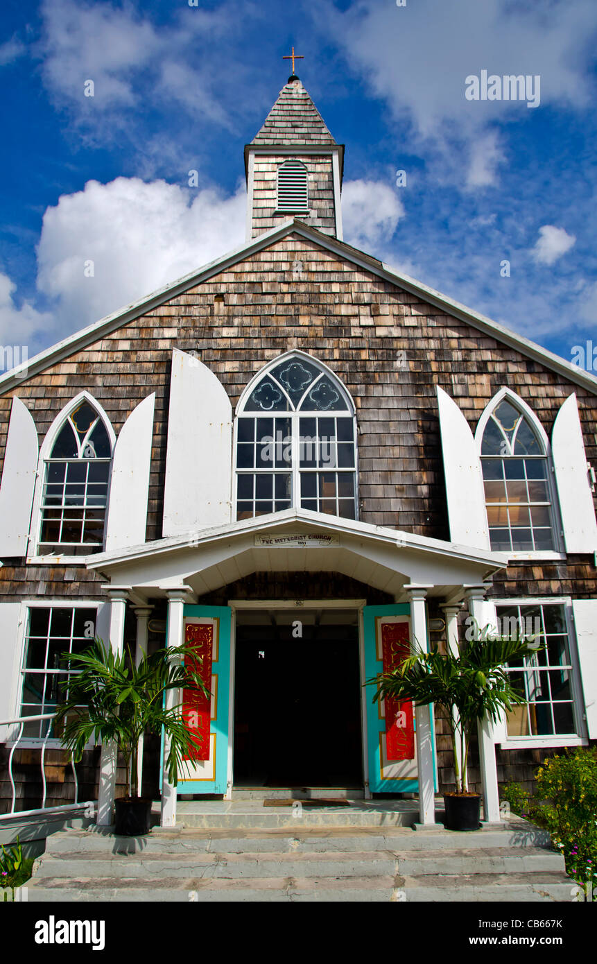 St Maarten Philipsburg Methodist Church with red banner Christmas ...