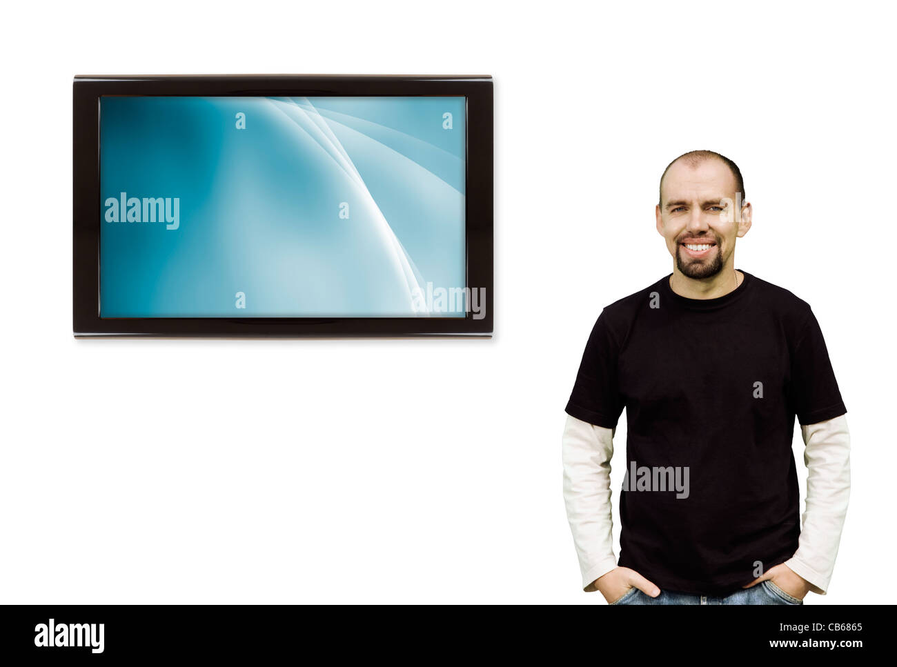 man and wide screen Stock Photo - Alamy