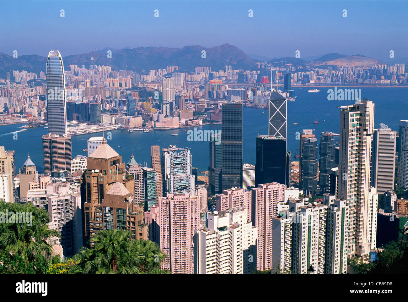 China, Hong Kong, View from Victoria Peak, City Skyline and Victoria ...
