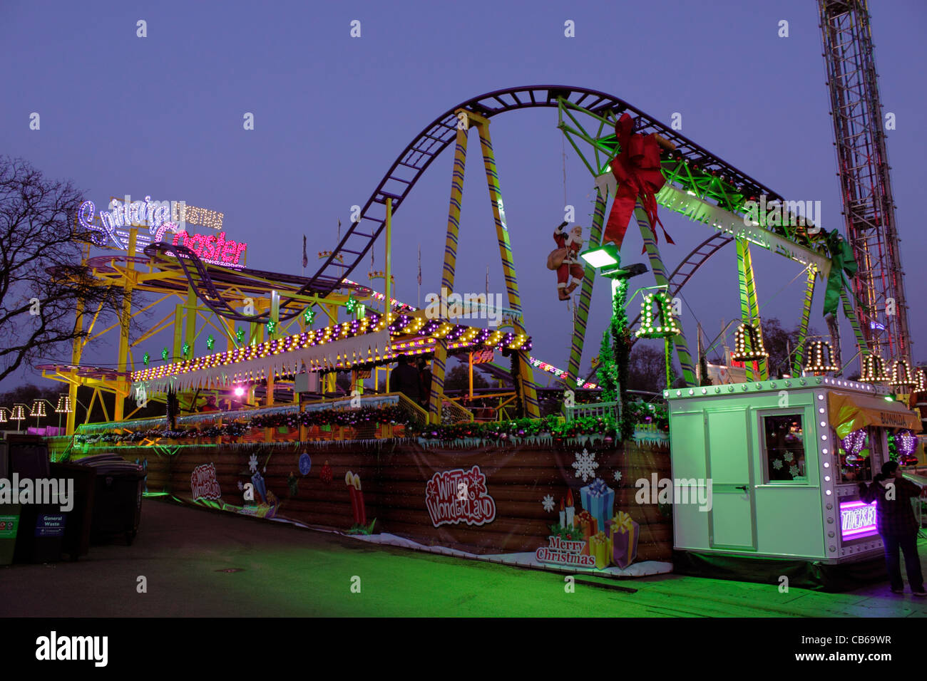 Roller Coaster at Winter Wonderland Hyde Park London Christmas 2011 ...