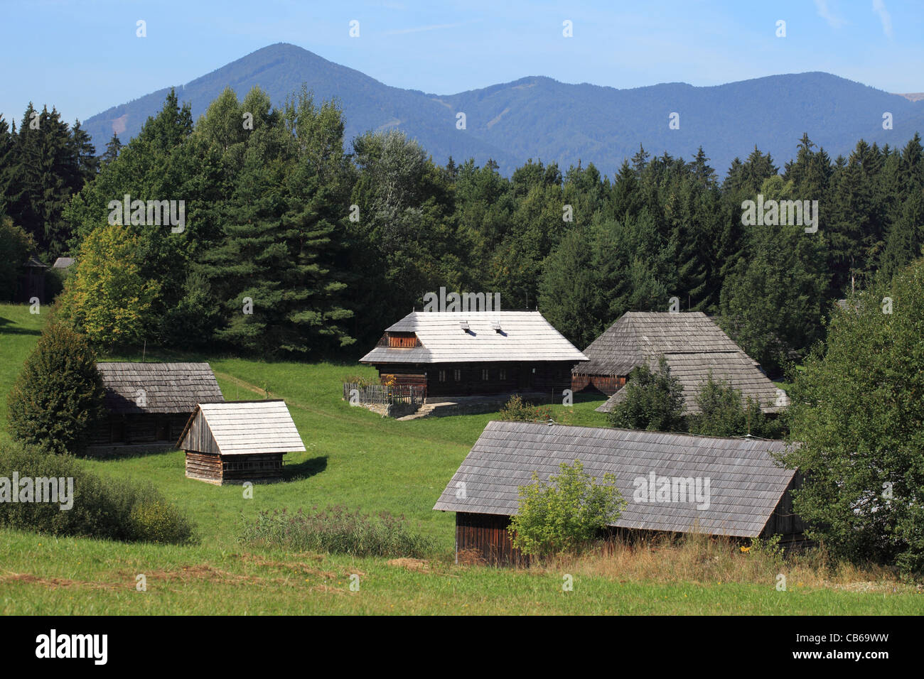 Traditional architecture displayed at the Open air Museum of Slovak ...