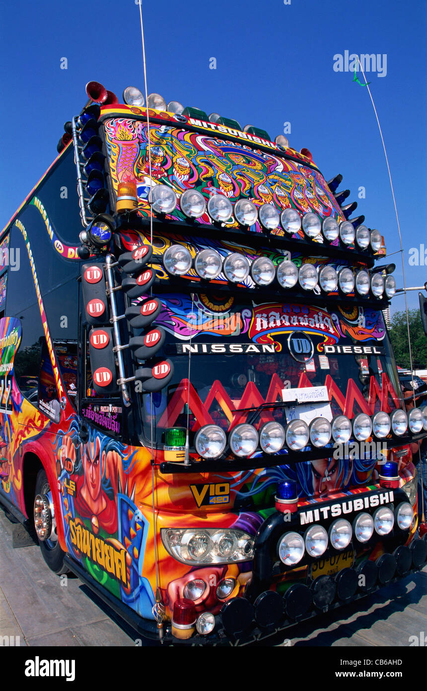 Thailand, Bangkok, Decorated Bus Stock Photo - Alamy