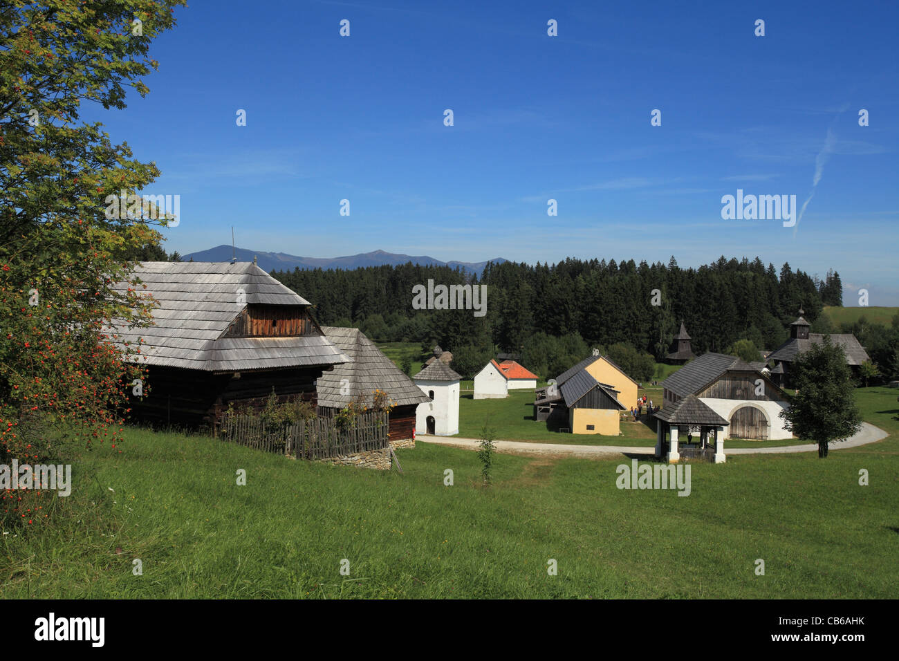 Traditional architecture displayed at the Open air Museum of Slovak ...