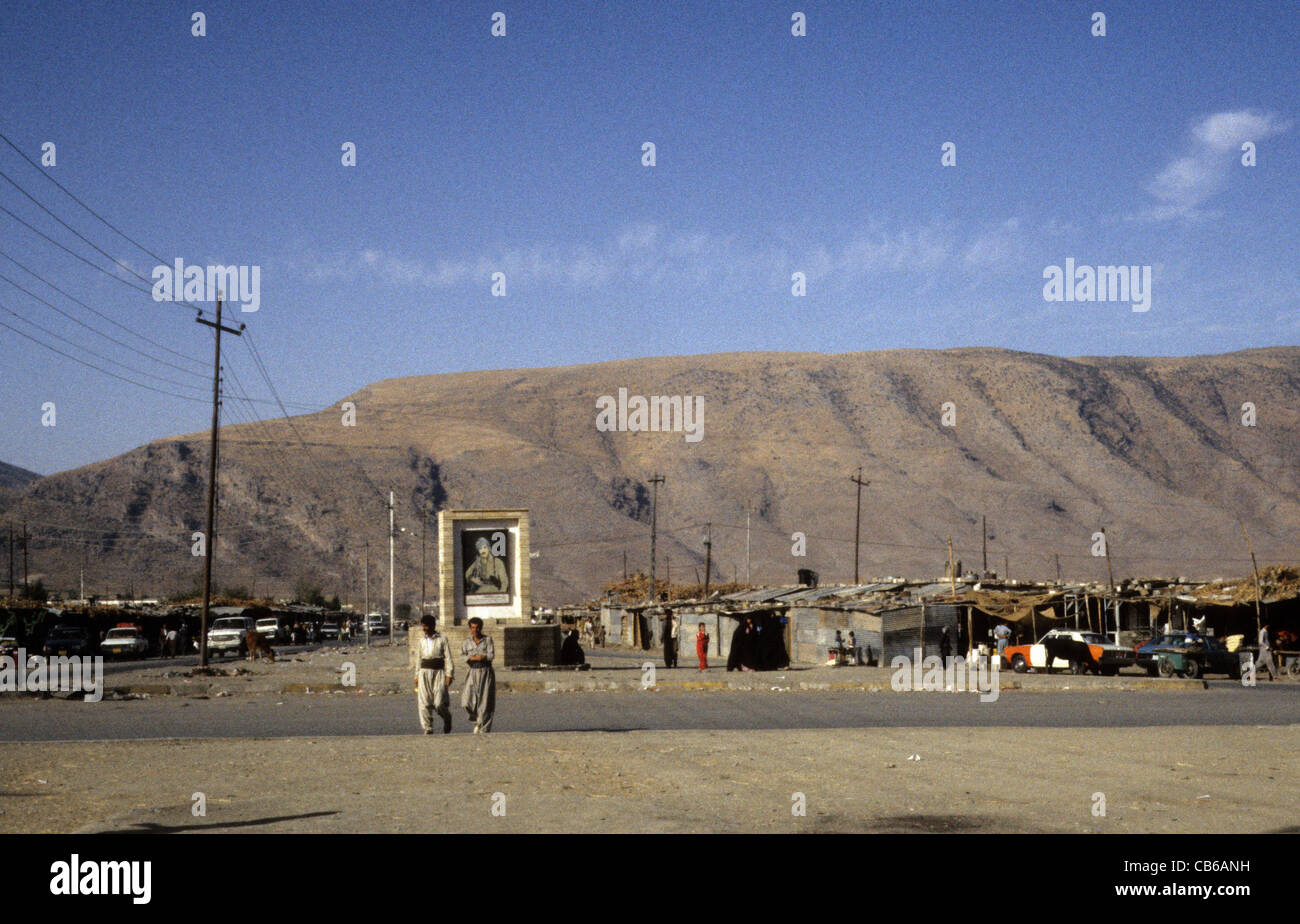 The Kurdish town of Diyana (Diana) heading east towards the border with ...