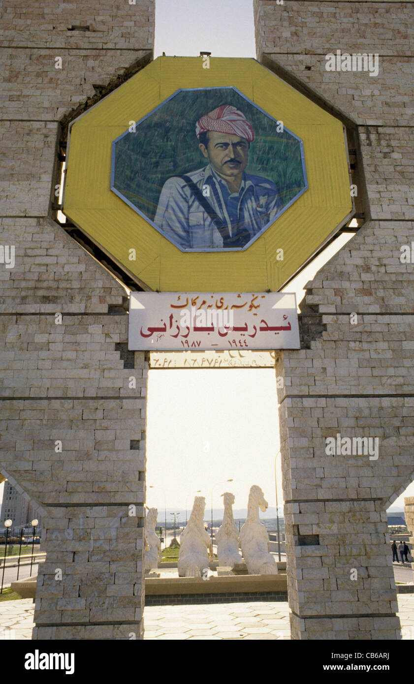 Saddam's portrait in this arch in Sulaimania city was replaced with ...
