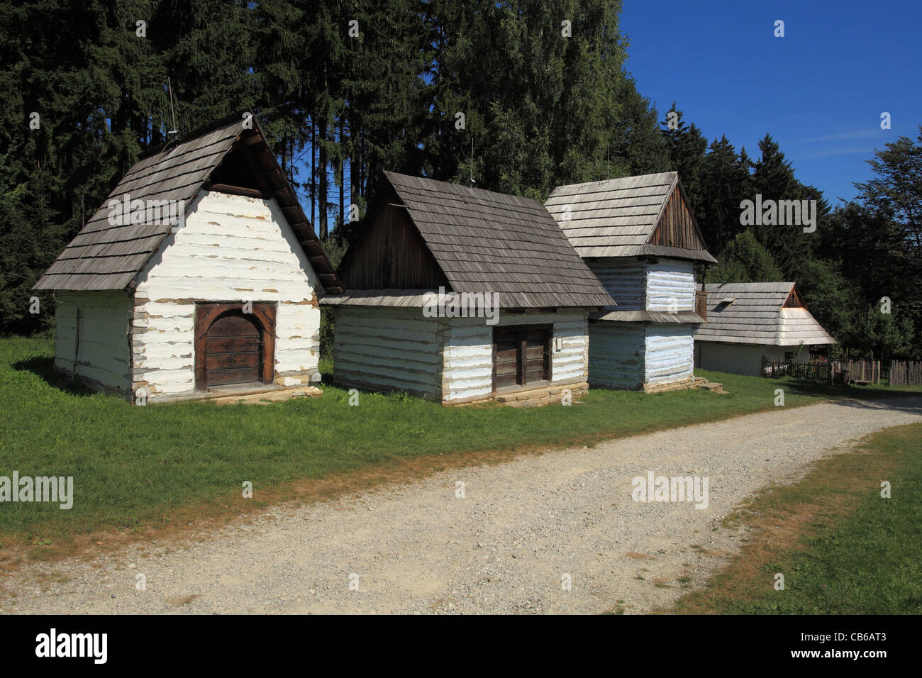 Traditional architecture displayed at the Open air Museum of Slovak ...