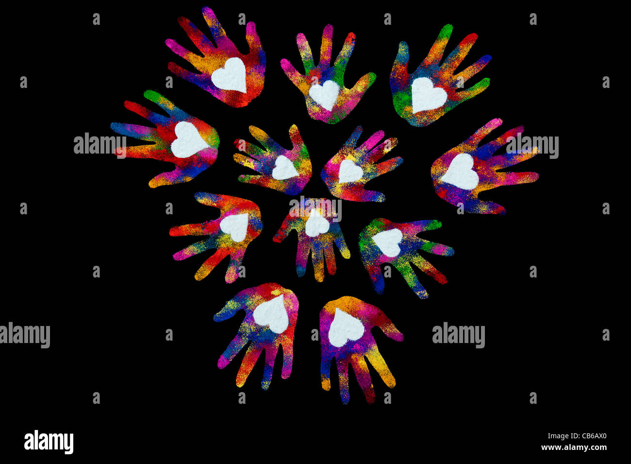 Handprint with heart hi-res stock photography and images - Alamy
