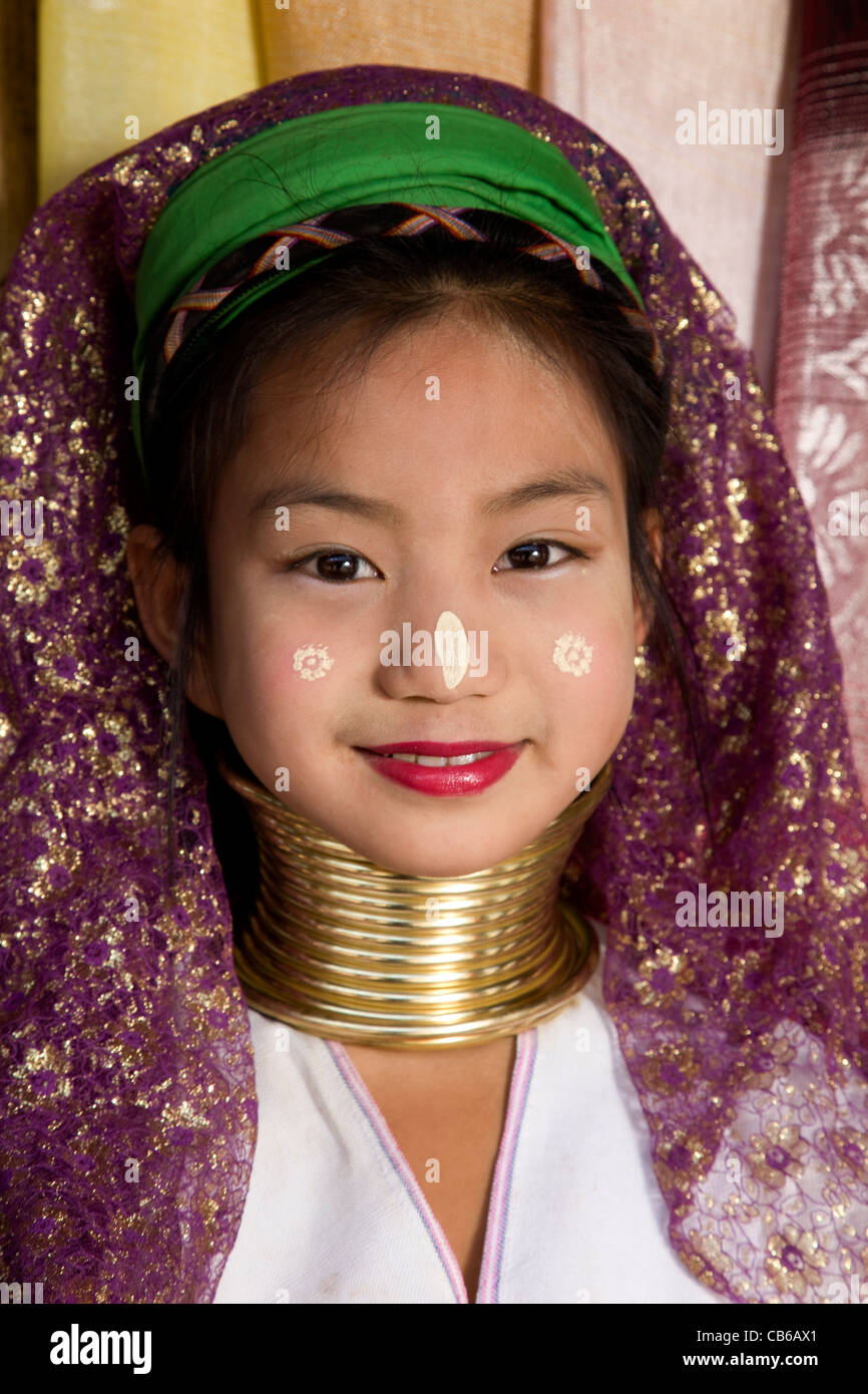 Thailand, Golden Triangle, Chiang Rai, Long Neck Karen Hilltribe, Long ...