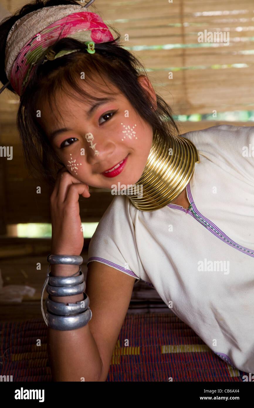 Thailand, Golden Triangle, Chiang Rai, Long Neck Karen Hilltribe, Long ...