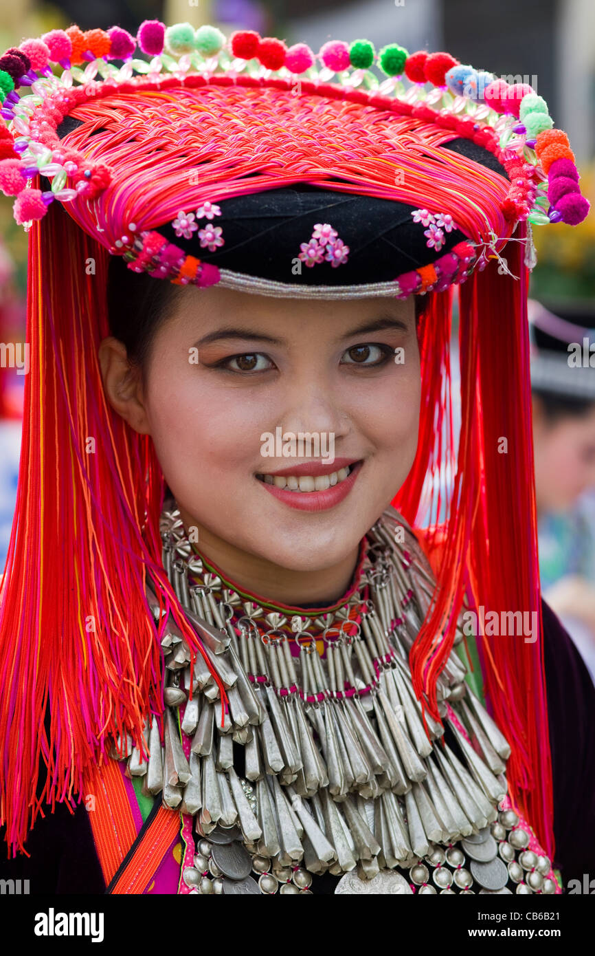 Thailand, Golden Triangle, Chiang Mai, Lisu Hilltribe Girl in ...