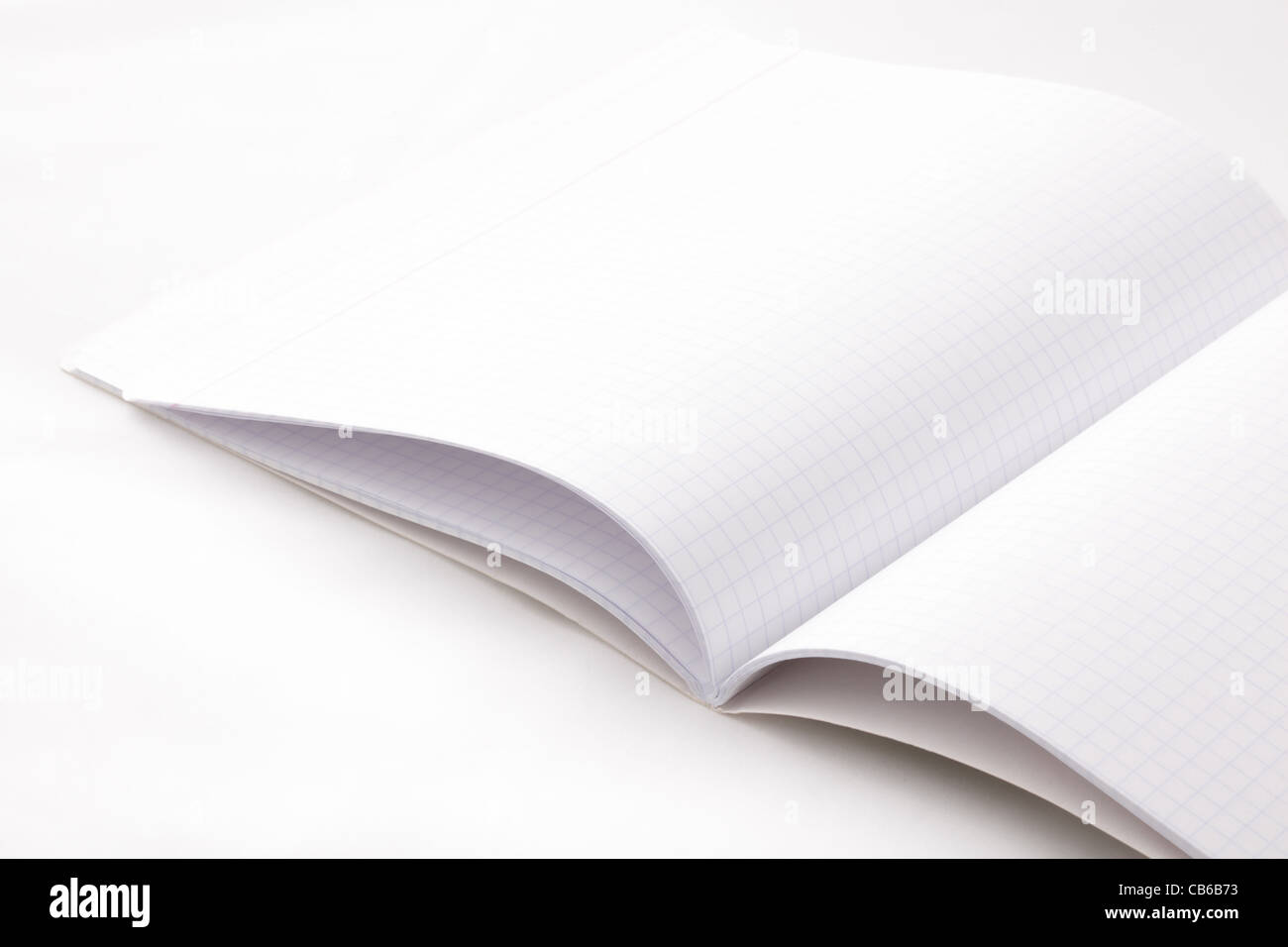 School notebook with grid paper, nobody, on a white background Stock ...