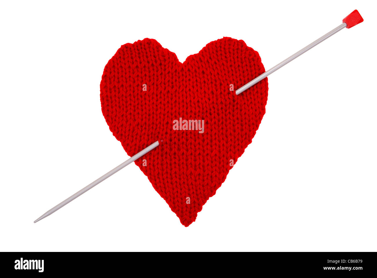 woollen heart made on wires isolated on white background Stock Photo ...