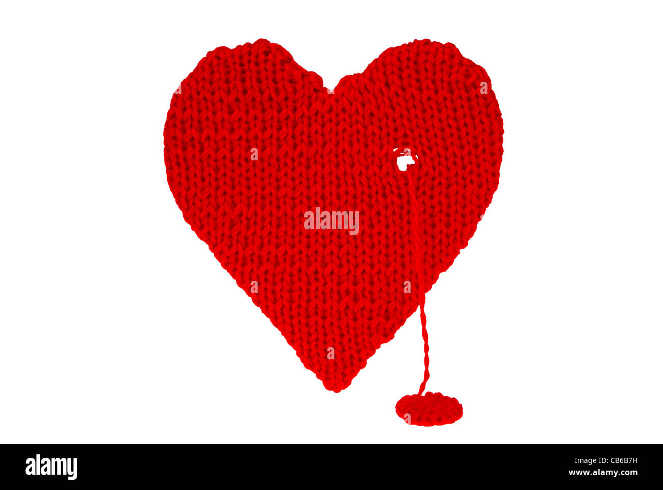 woollen heart made on wires isolated on white background Stock Photo ...