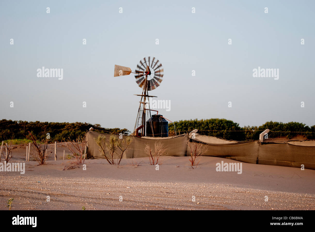 wind mill in the beach Stock Photo - Alamy