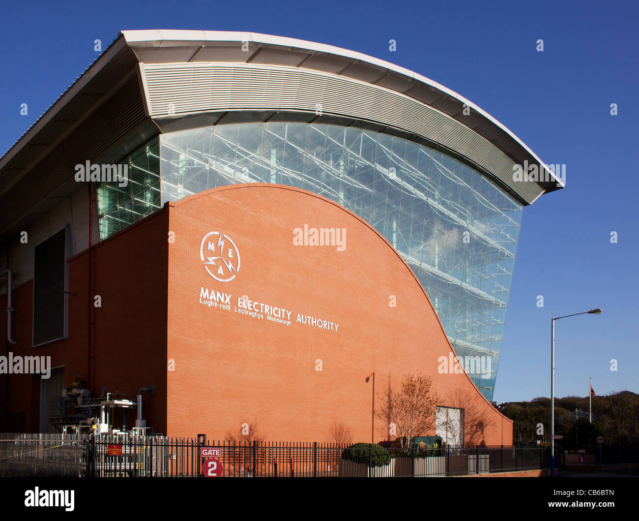 MEA gas powered electricity generating building in Douglas Stock Photo ...
