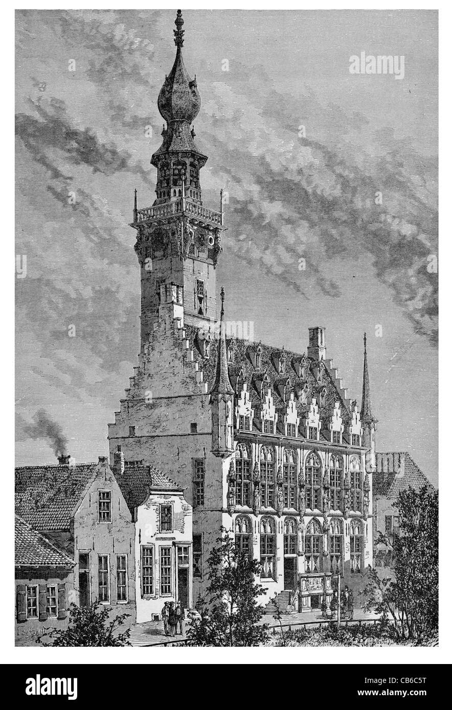 Hotel De Ville De Veere Town Hall Netherlands Walcheren Zeeland Stock ...