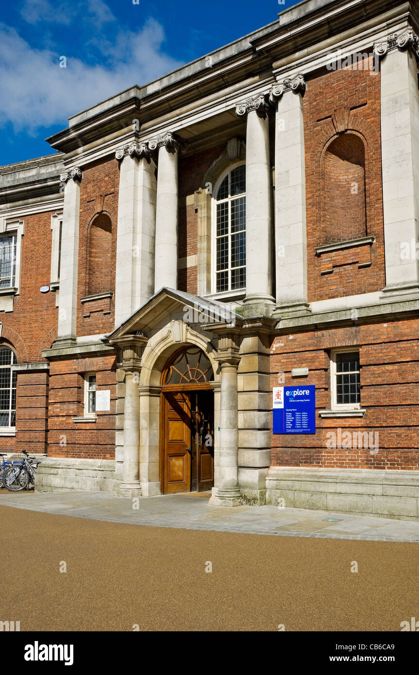 Entrance to York Library in the city centre Museum Street York North ...