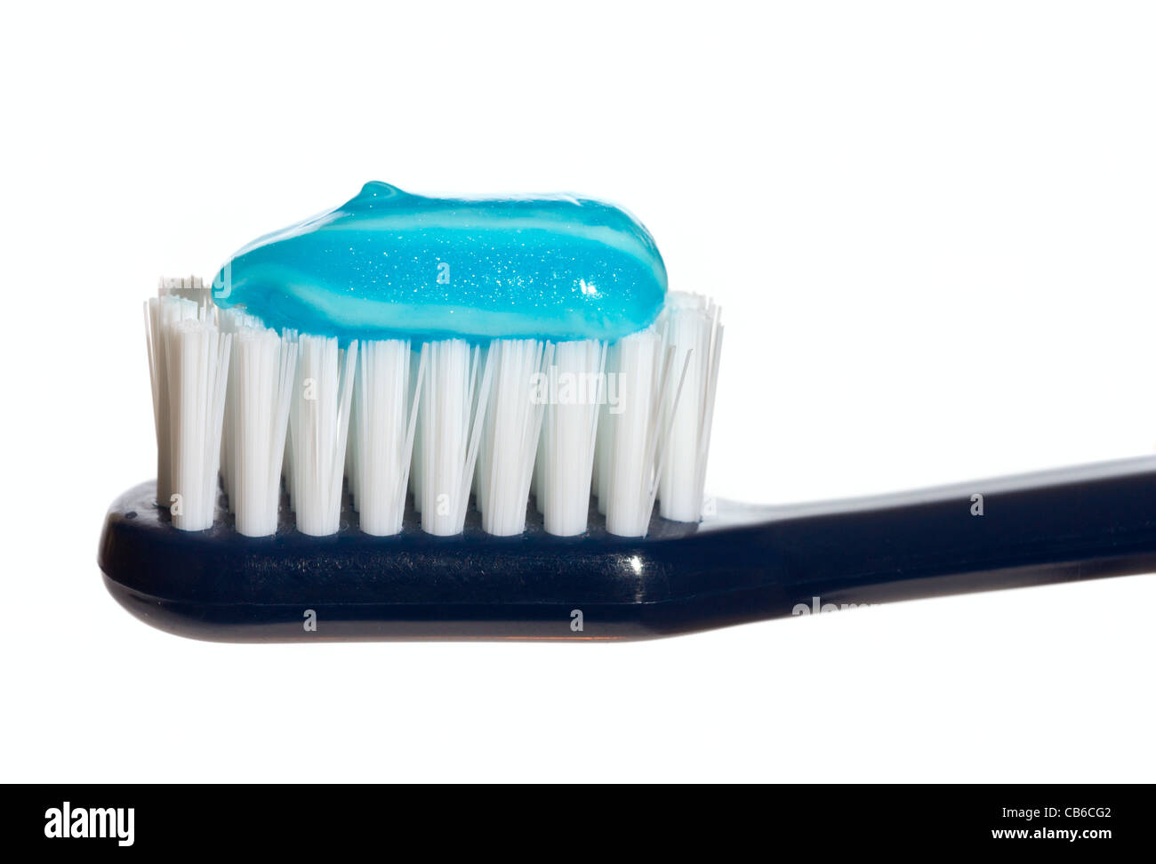 toothbrush with paste, photo on the white background Stock Photo - Alamy