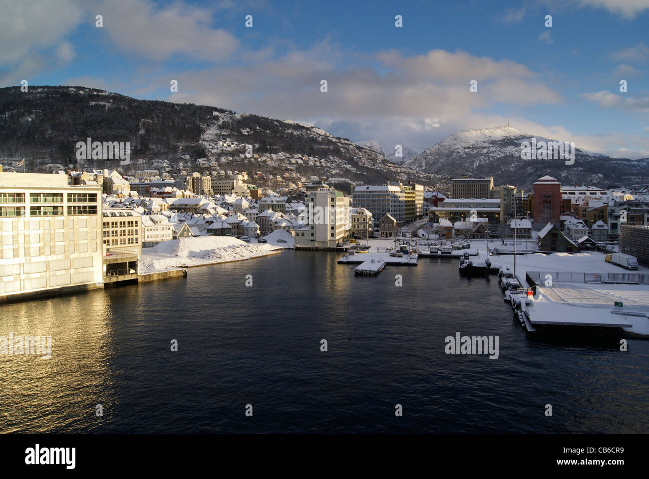 Bergen Harbour, Norway in Winter Stock Photo - Alamy