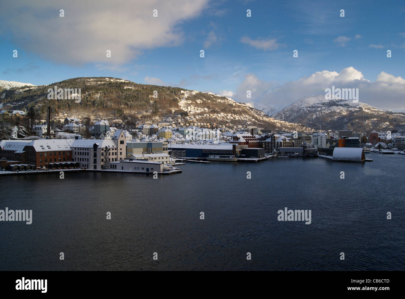 Bergen Harbour, Norway in Winter Stock Photo - Alamy