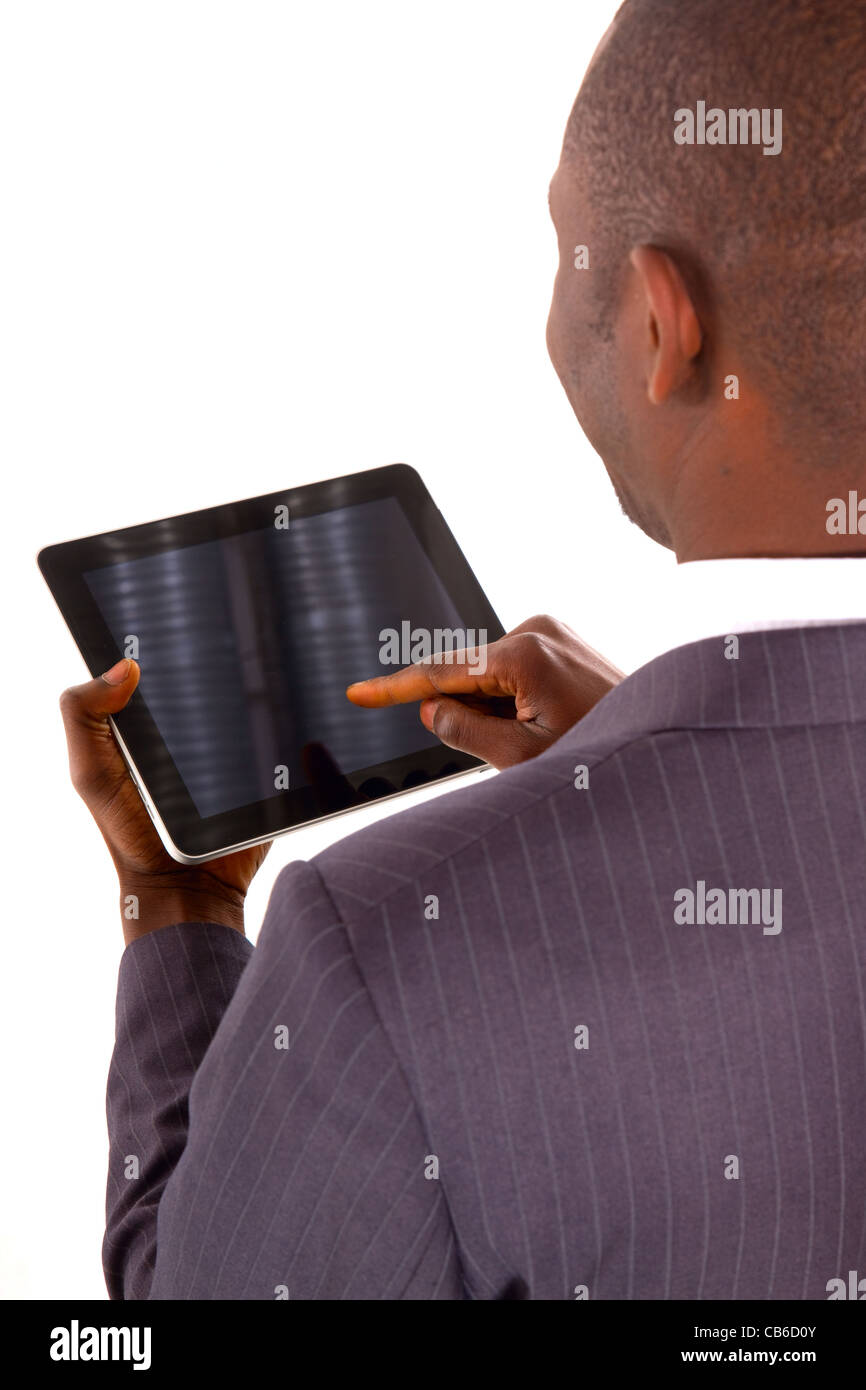 businessman with tablet Stock Photo - Alamy
