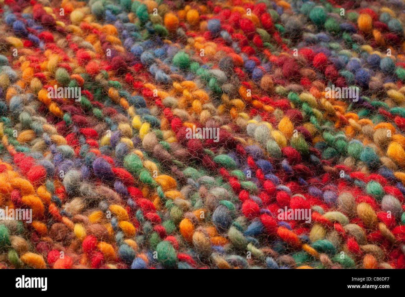natural wool fabric with colorful hand made Stock Photo - Alamy