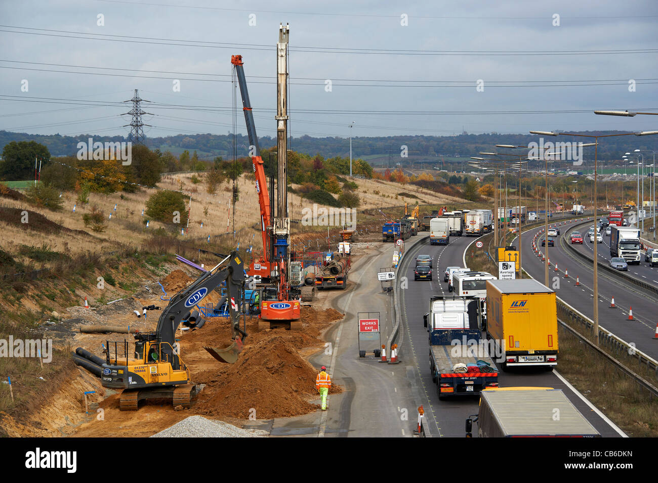 M25 Motorway Road Widening Construction High Resolution Stock ...
