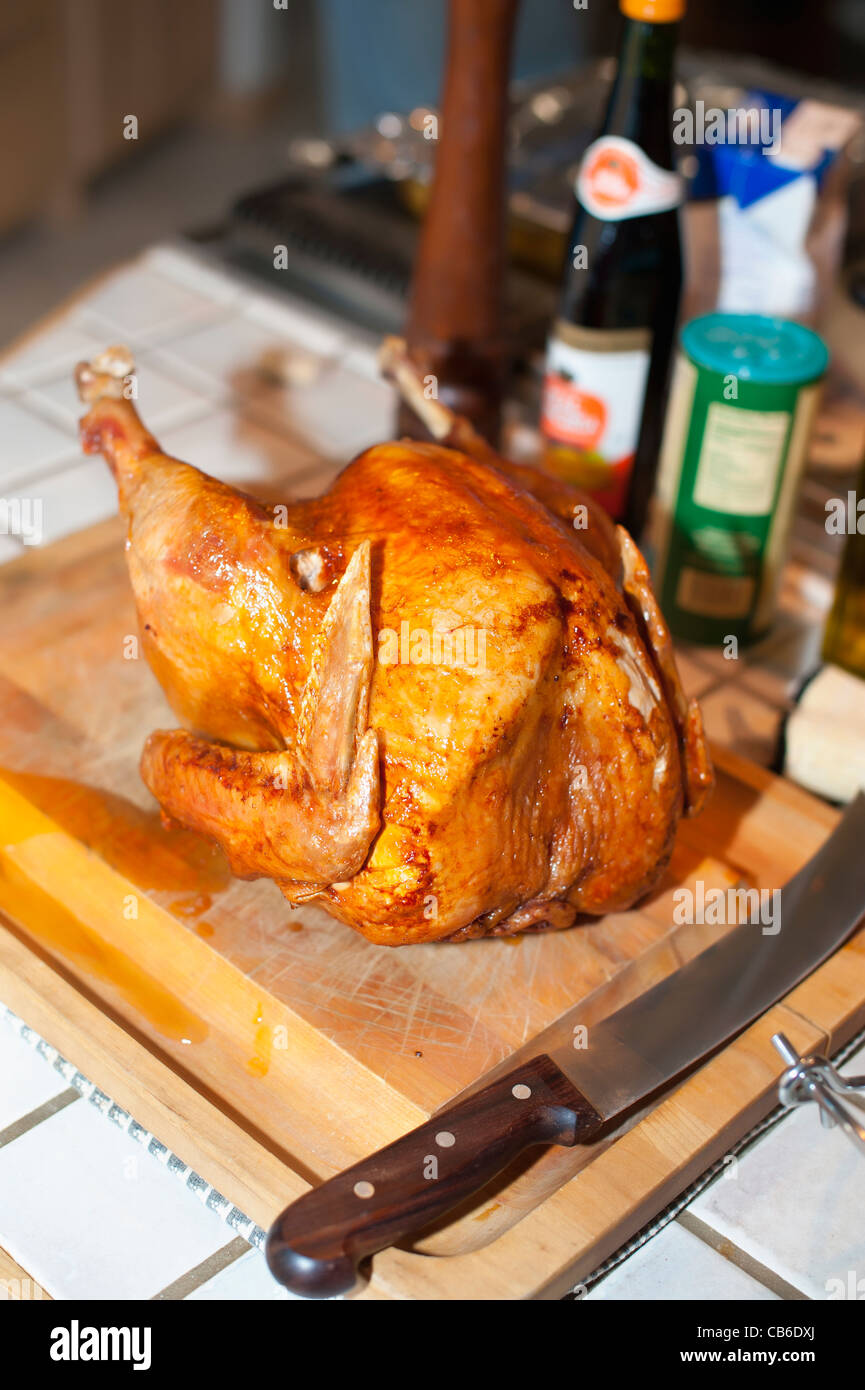 Thanksgiving turkey ready to serve Stock Photo - Alamy