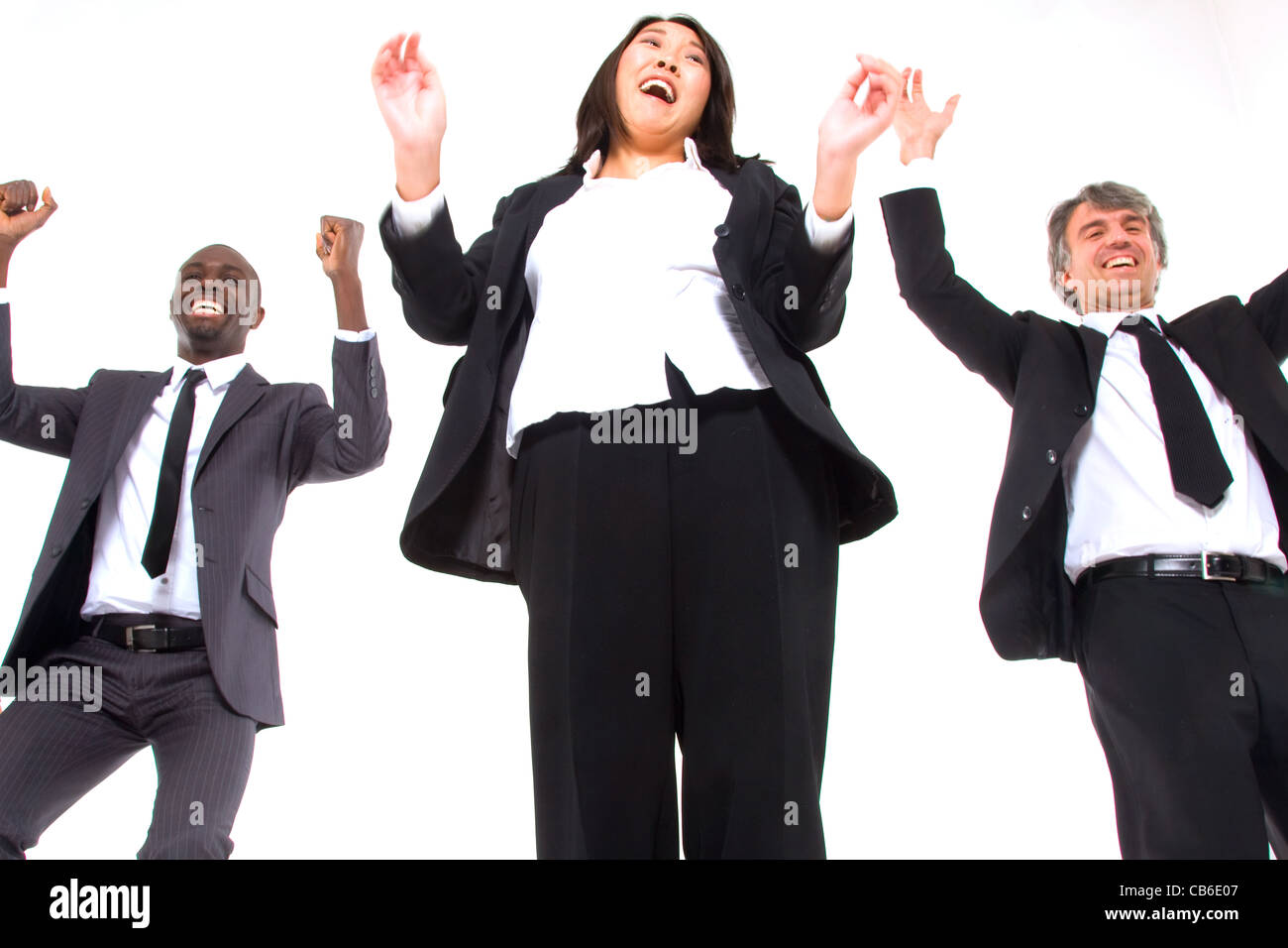 multi ethnic team rejoiced Stock Photo - Alamy