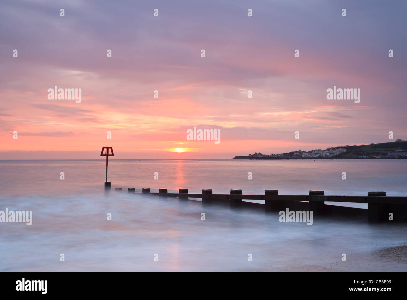 Swanage Bay With Groyne Dorset Stock Photos & Swanage Bay With Groyne ...