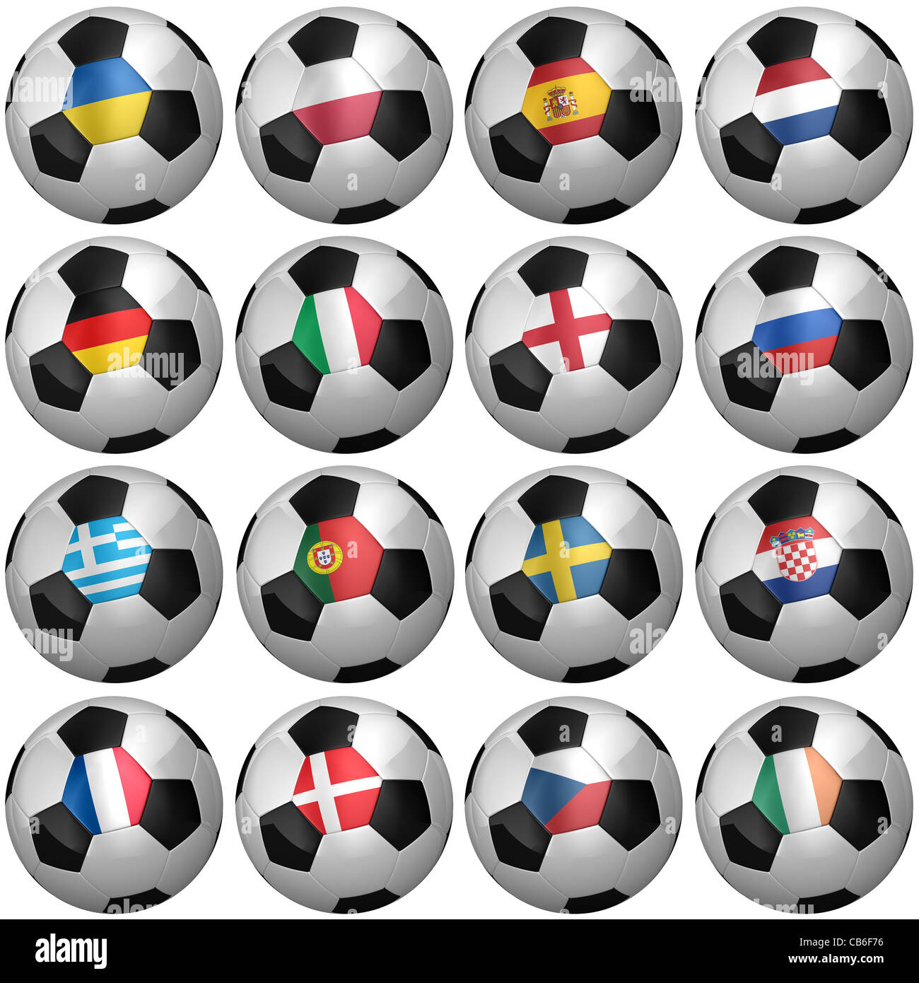Soccer balls teams flags Cut Out Stock Images & Pictures - Alamy