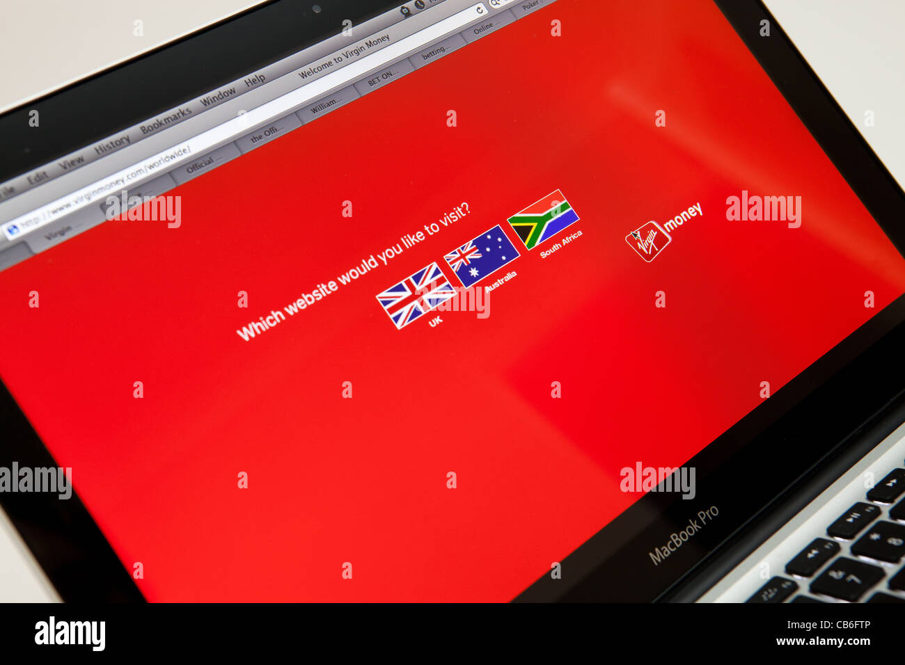 Virgin Website Screen shot of web page Stock Photo - Alamy